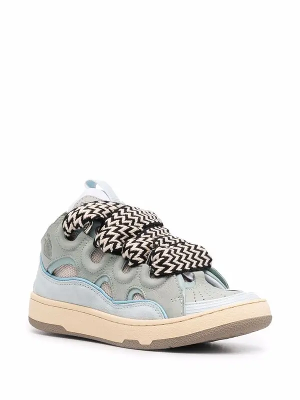 LANVIN Curb Lace-up Sneakers - Blue
