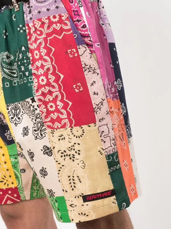 Readymade Patchwork Bandana Print Shorts - Neutrals