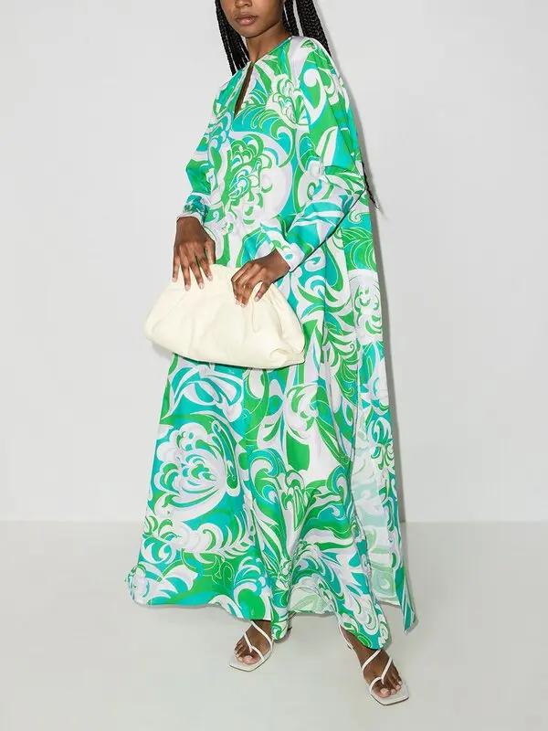 Emilio Pucci Albizia-Print Maxi Dress In Green - 50% Off | Editorialist