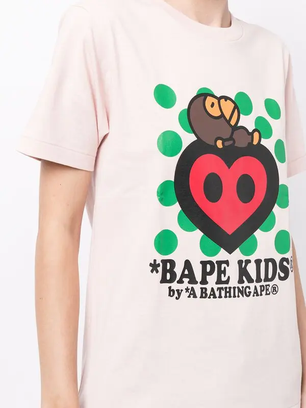 A Bathing Ape® Bape Kids Heart T-Shirt In Pink - 9% Off | Editorialist