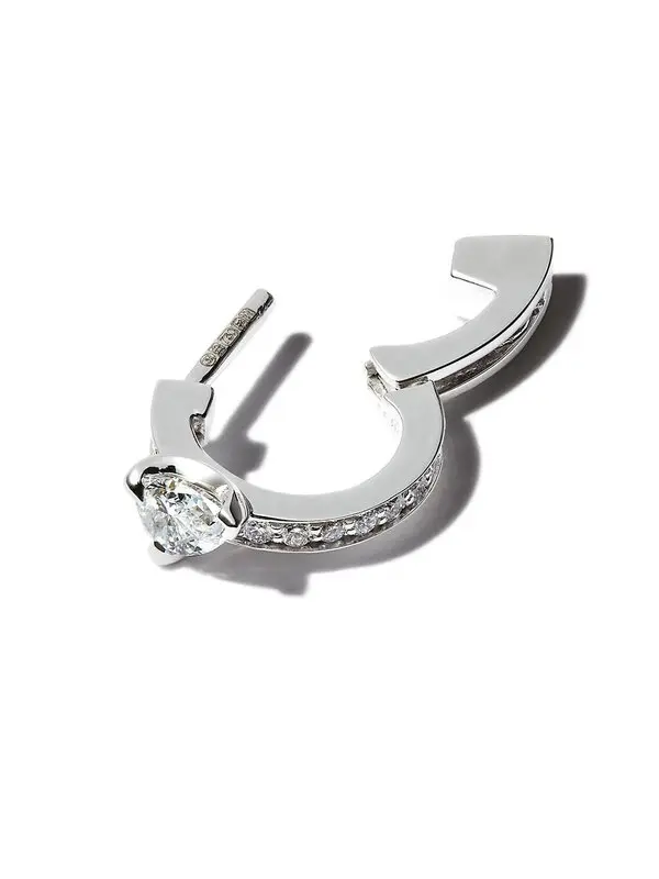 REPOSSI 18ct White Gold Serti Sur Vide Diamond Earring
