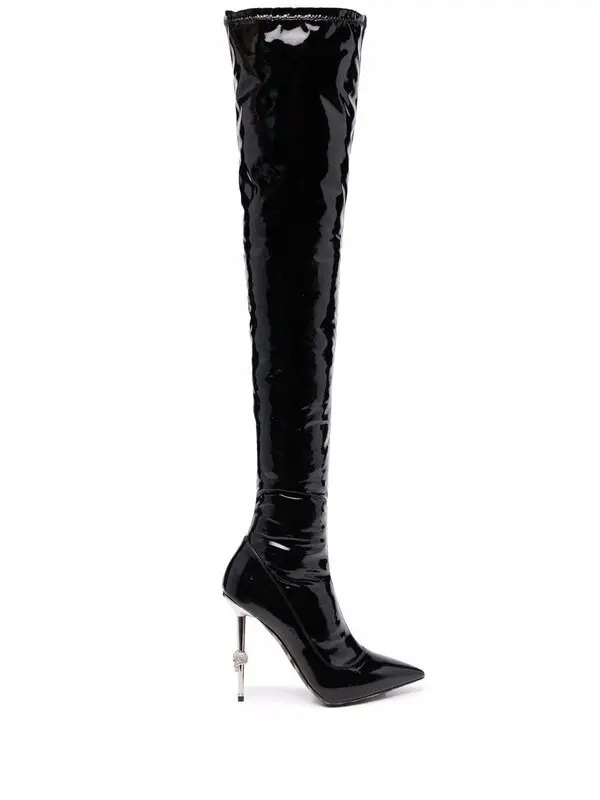 Philipp Plein Naplak Thigh-high Boots - Black