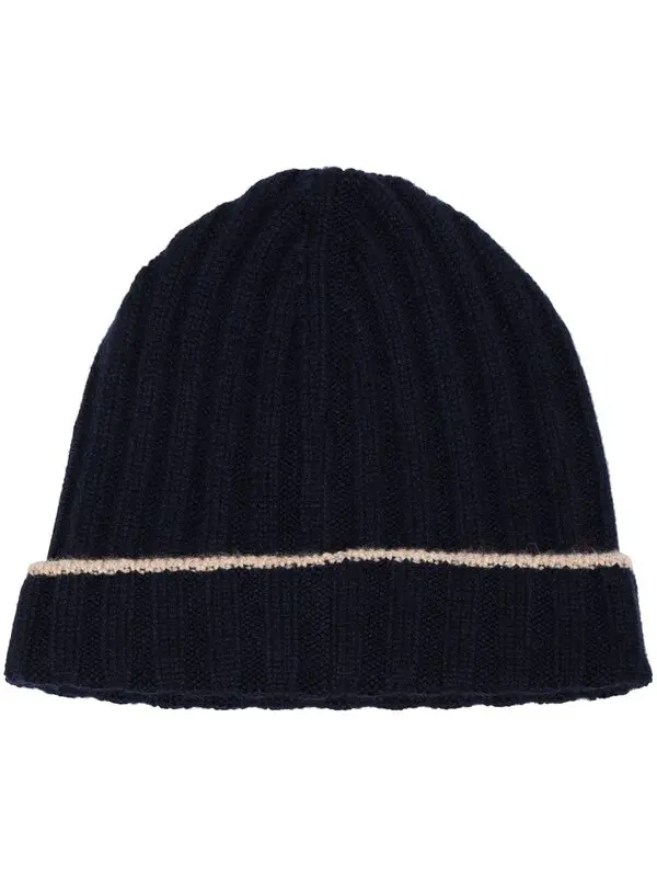 Brunello Cucinelli Ribbed-knit Cashmere Beanie - Blue
