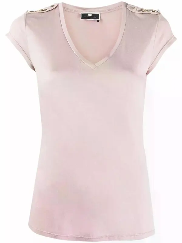 Elisabetta Franchi Chain Detail V-neck T-shirt