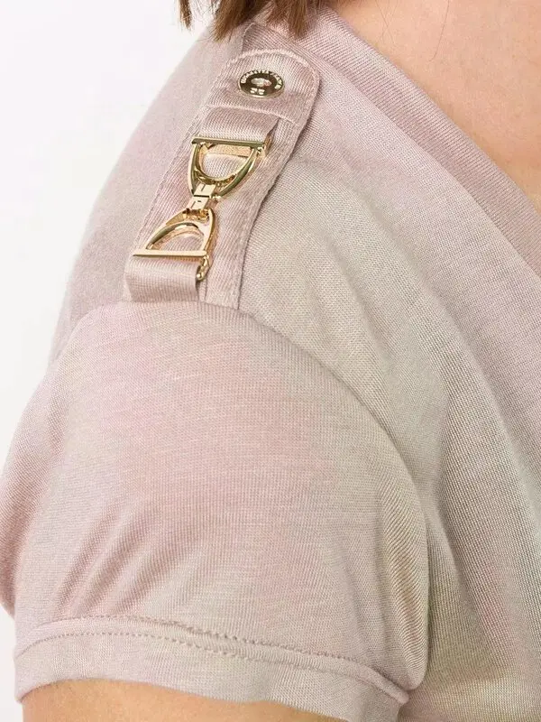 Elisabetta Franchi Chain Detail V-neck T-shirt