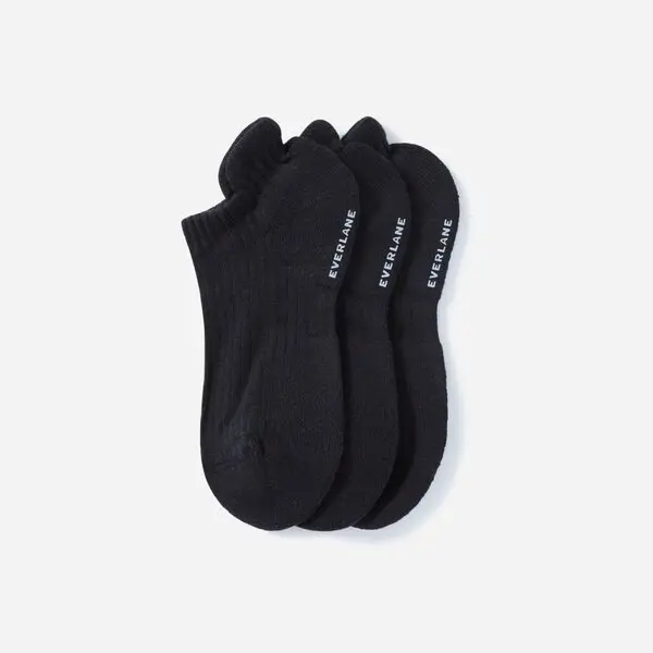 Everlane Organic Cotton Ankle Sock 3-pack - Black