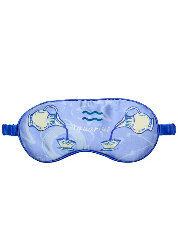 JESSICA RUSSELL FLINT Aquarius Printed Silk-satin Eye Mask - Blue