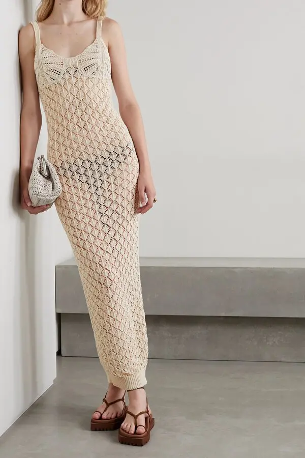 remain birger christensen crochet dress Remain Birger Christensen Rosmunda Crochet Maxi Dress In Vanilla Ice - 30%  Off