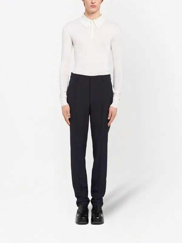Prada Pressed-crease Tailored Trousers - Blue
