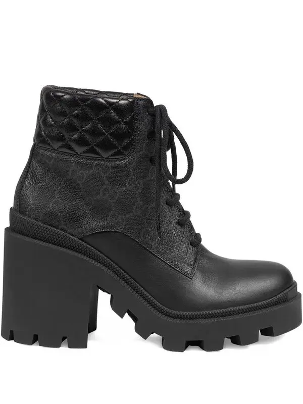 Gucci Gg Supreme Combat Boots