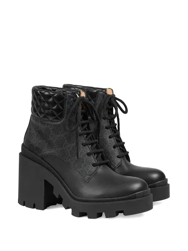 Gucci Gg Supreme Combat Boots
