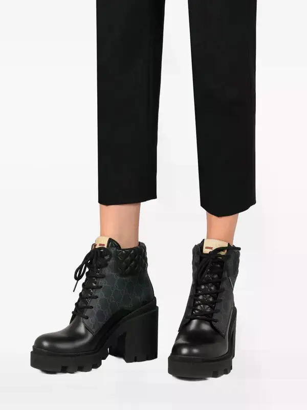 Gucci Gg Supreme Combat Boots