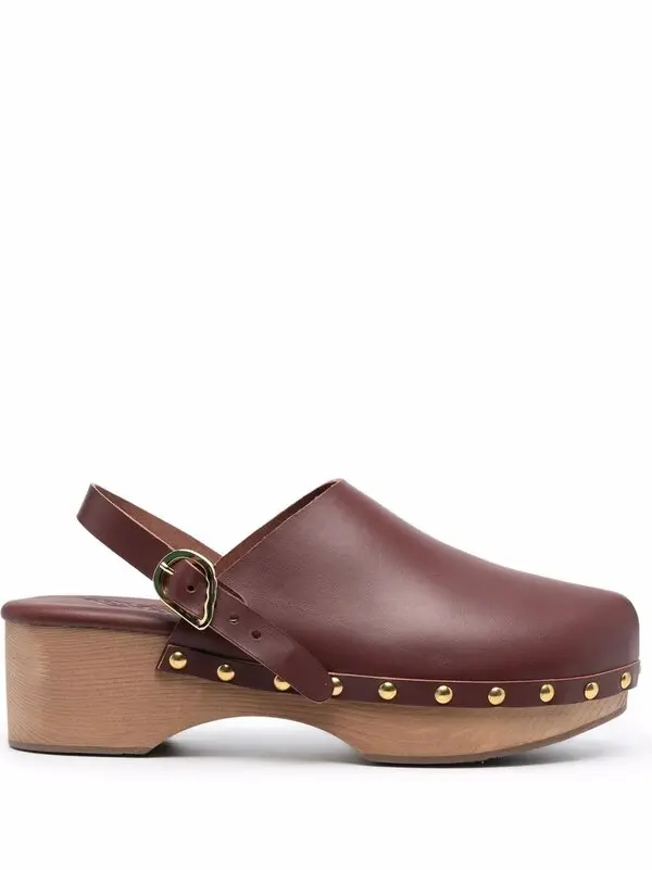 ANCIENT GREEK SANDALS Classic Closed 70mm Studded Clogs - Brown
