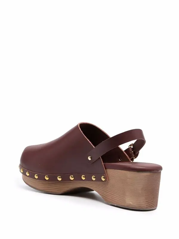 ANCIENT GREEK SANDALS Classic Closed 70mm Studded Clogs - Brown