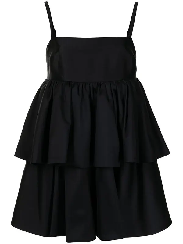 MACGRAW Conversation Tiered Mini Dress - Black