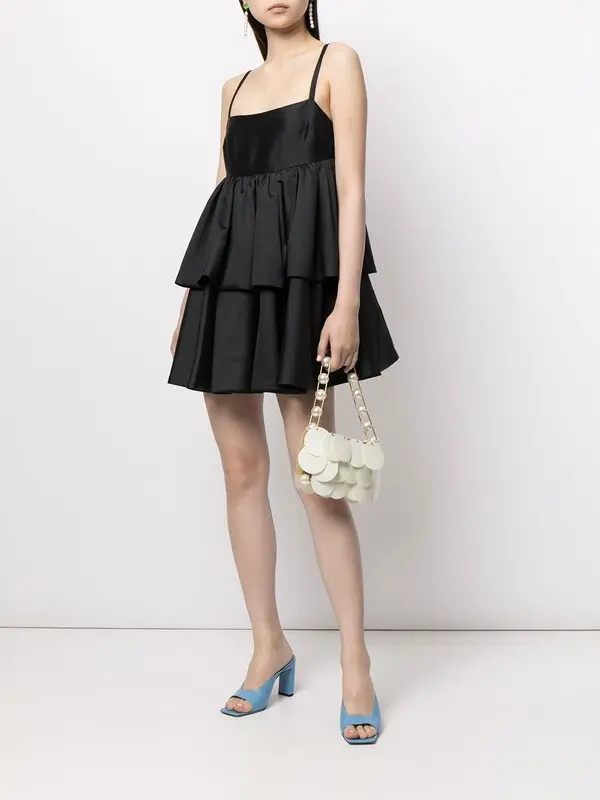 MACGRAW Conversation Tiered Mini Dress - Black