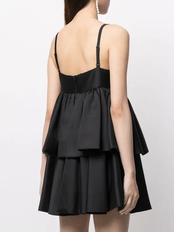 MACGRAW Conversation Tiered Mini Dress - Black