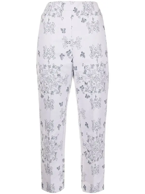 MACGRAW Butterfly Print Trousers - White