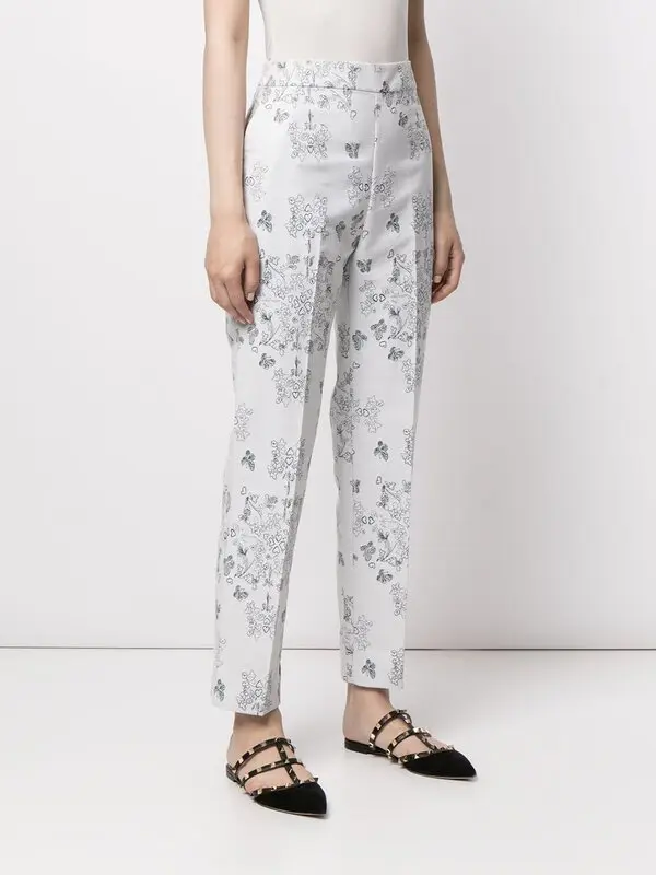 MACGRAW Butterfly Print Trousers - White
