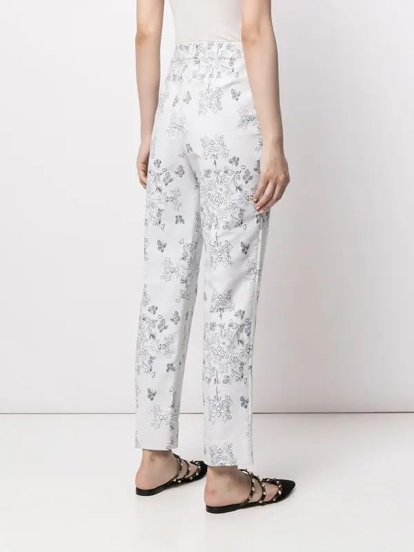 MACGRAW Butterfly Print Trousers - White