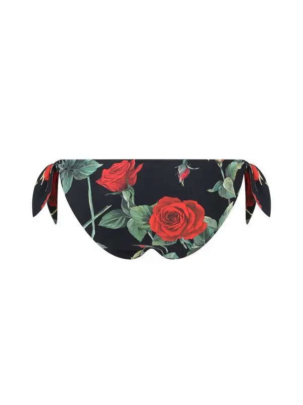 Dolce & Gabbana Rose-print Bikini Bottom