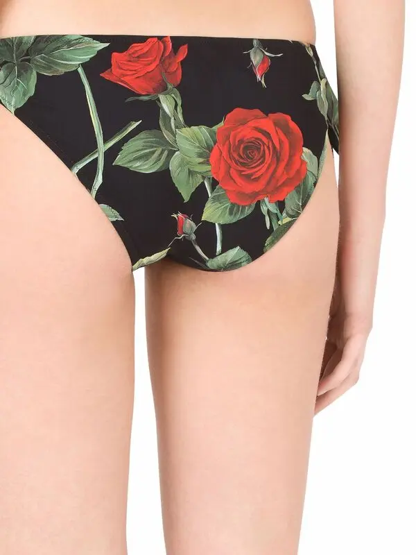 Dolce & Gabbana Rose-print Bikini Bottom