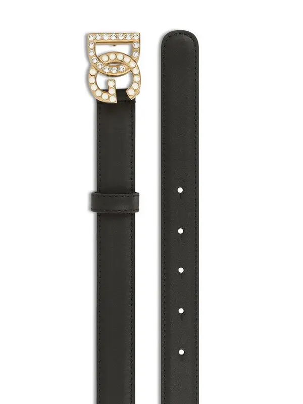 Dolce & Gabbana Dg-logo Leather Belt - Black