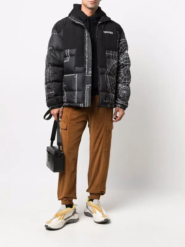 Marcelo Burlon County Of Milan Astral Puffer Jacket In Black - 70
