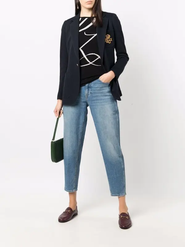 Ralph Lauren Oversized Logo Print Top - Black