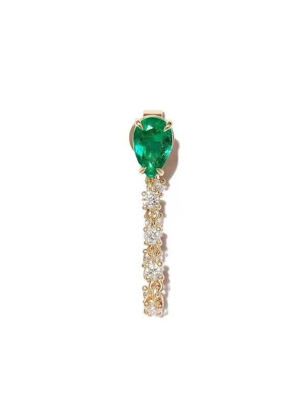 ANITA KO 18kt Yellow Emerald And Diamond Earring - Gold