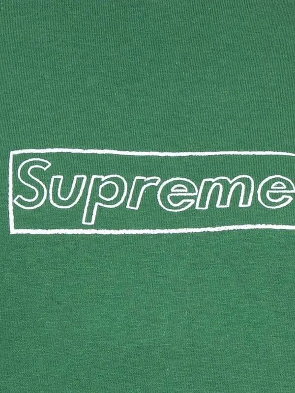 Supreme X Kaws Chalk Logo Crew Neck T-shirt - Green
