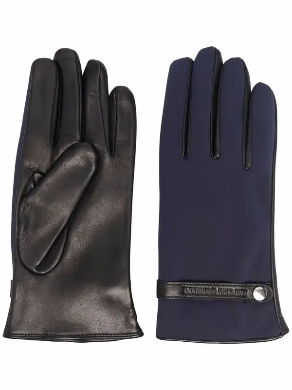 Emporio Armani Classic Suede Gloves - Blue