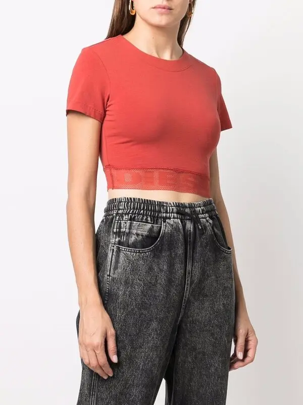 DIESEL® Mesh-panel Cropped T-shirt