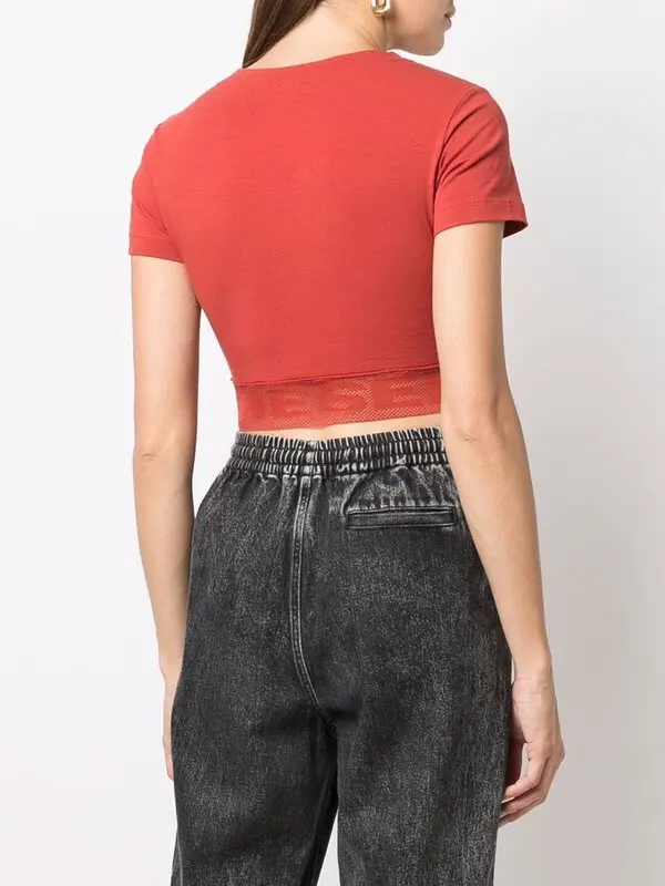 DIESEL® Mesh-panel Cropped T-shirt