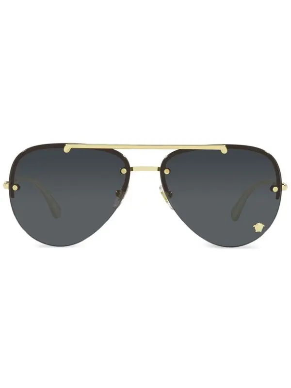 Versace Medusa Glam Aviator Sunglasses - Gold