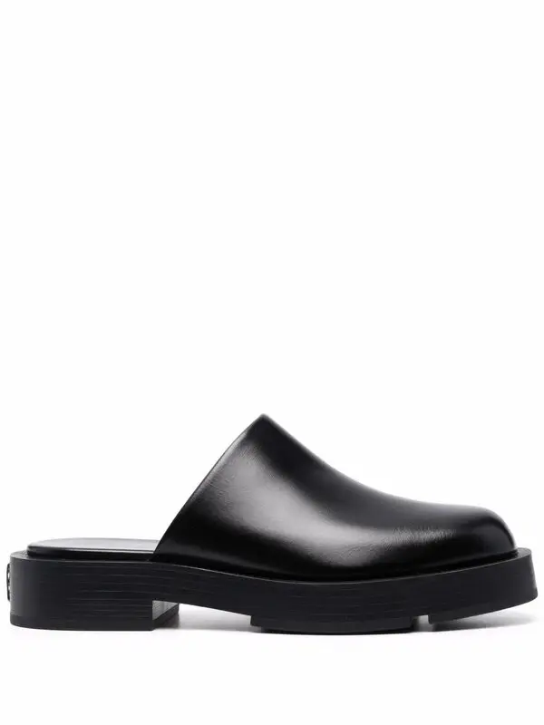 Givenchy Logo Plaque Block-heel Mules
