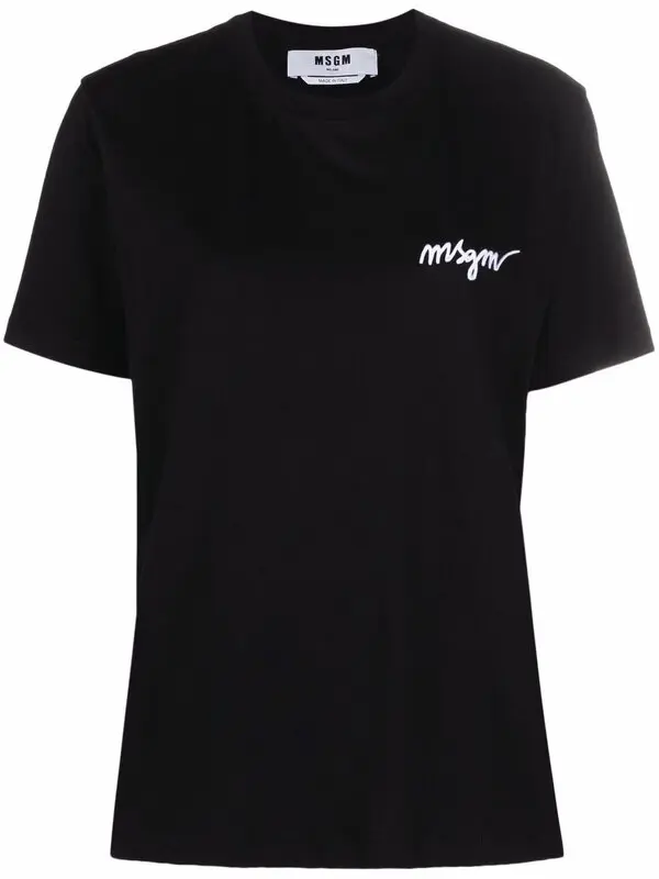 MSGM Chest-logo Crewneck T-shirt - Black