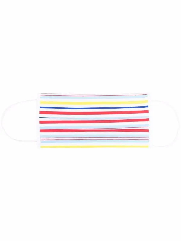 Fedeli Stripe-print Face Mask - White