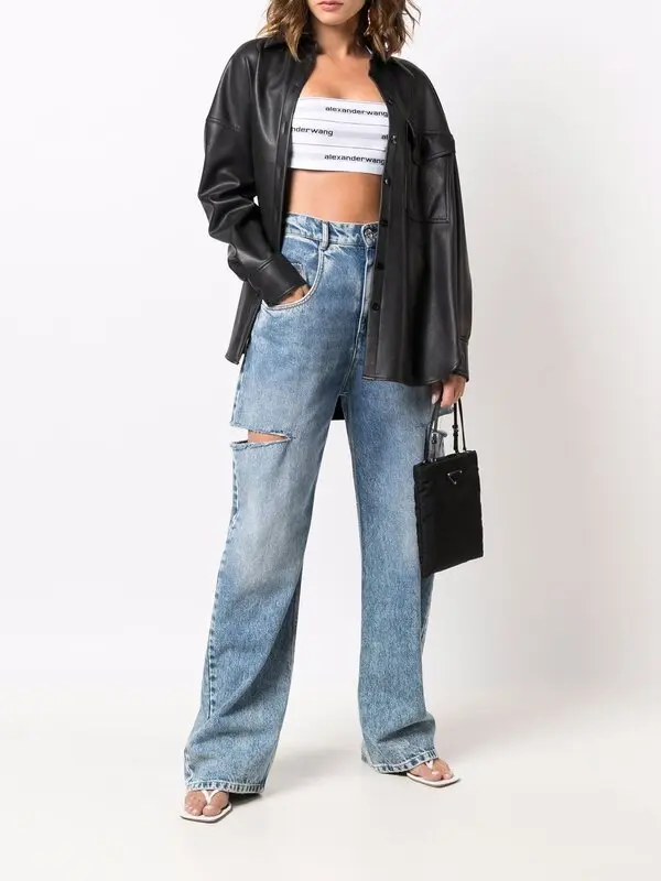 Alexander Wang Logo-tape Cropped Top