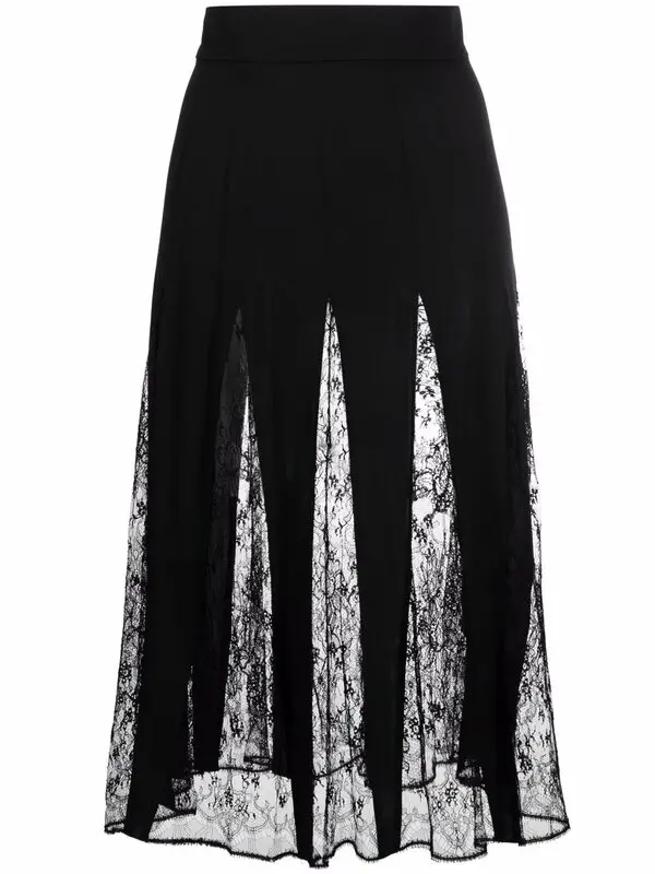 Dolce & Gabbana Lace-panelled Midi Skirt - Black