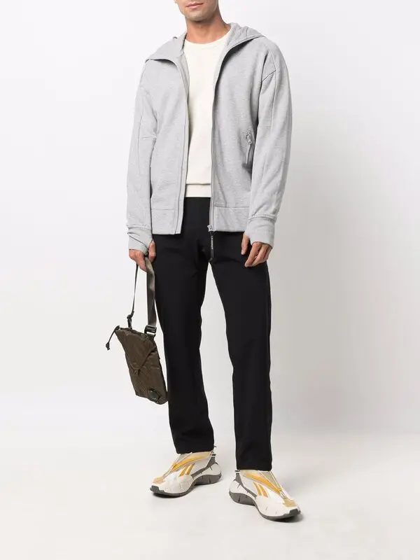 C.P. COMPANY Raised Fleece Zip-up Hoodie - Grey