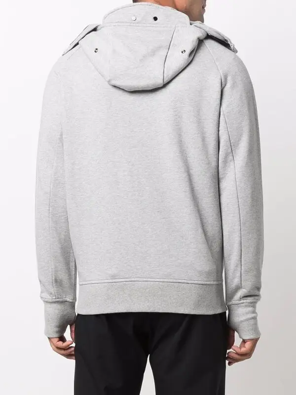 C.P. COMPANY Raised Fleece Zip-up Hoodie - Grey