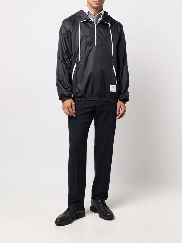 Thom Browne Logo Patch Hooded Jacket