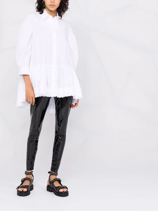 Red Valentino High-waisted Vinyl-effect Trousers