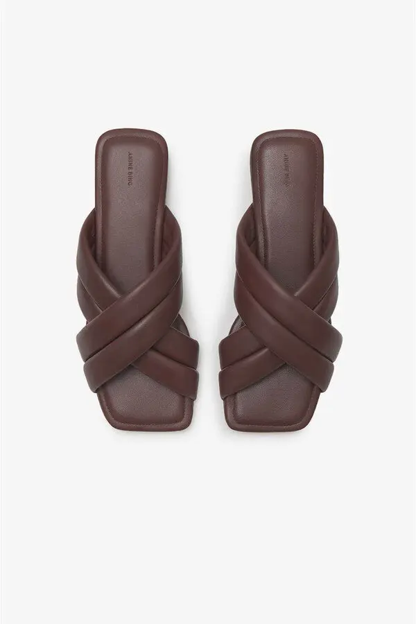 ANINE BING Eve Sandals Chocolate