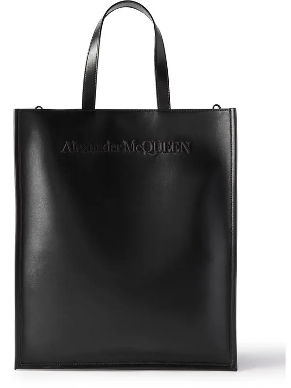 Alexander McQueen North South Logo-embossed Leather Tote Bag