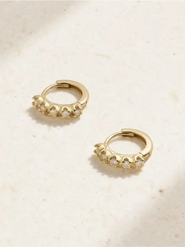 JENNIFER MEYER 18-karat Diamond Hoop Earrings - Gold
