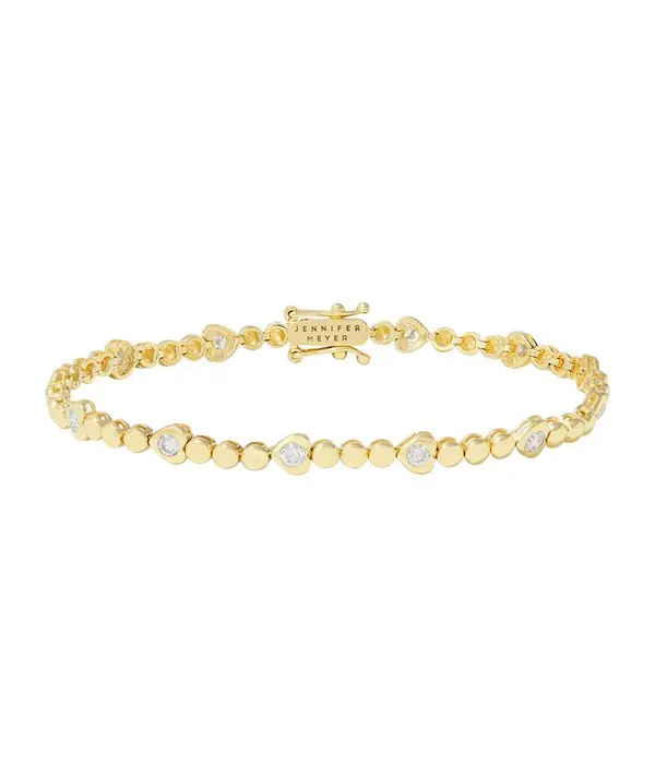 JENNIFER MEYER Mini Bezel And Heart 18-karat Diamond Tennis Bracelet