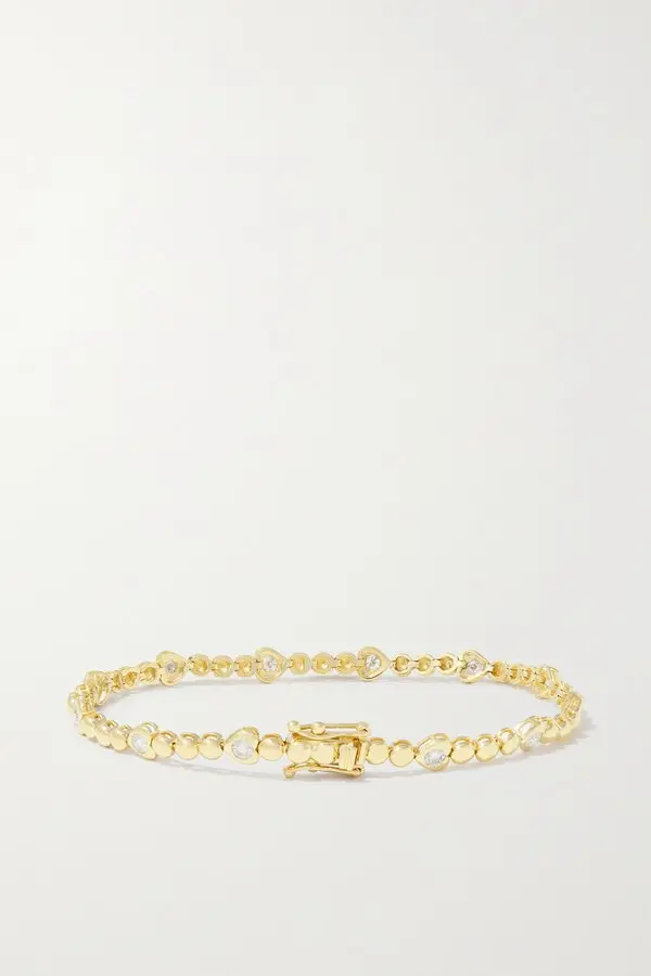 JENNIFER MEYER Mini Bezel And Heart 18-karat Diamond Tennis Bracelet