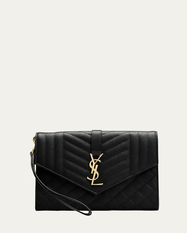 Saint Laurent Envelope Clutch Bag - Nero